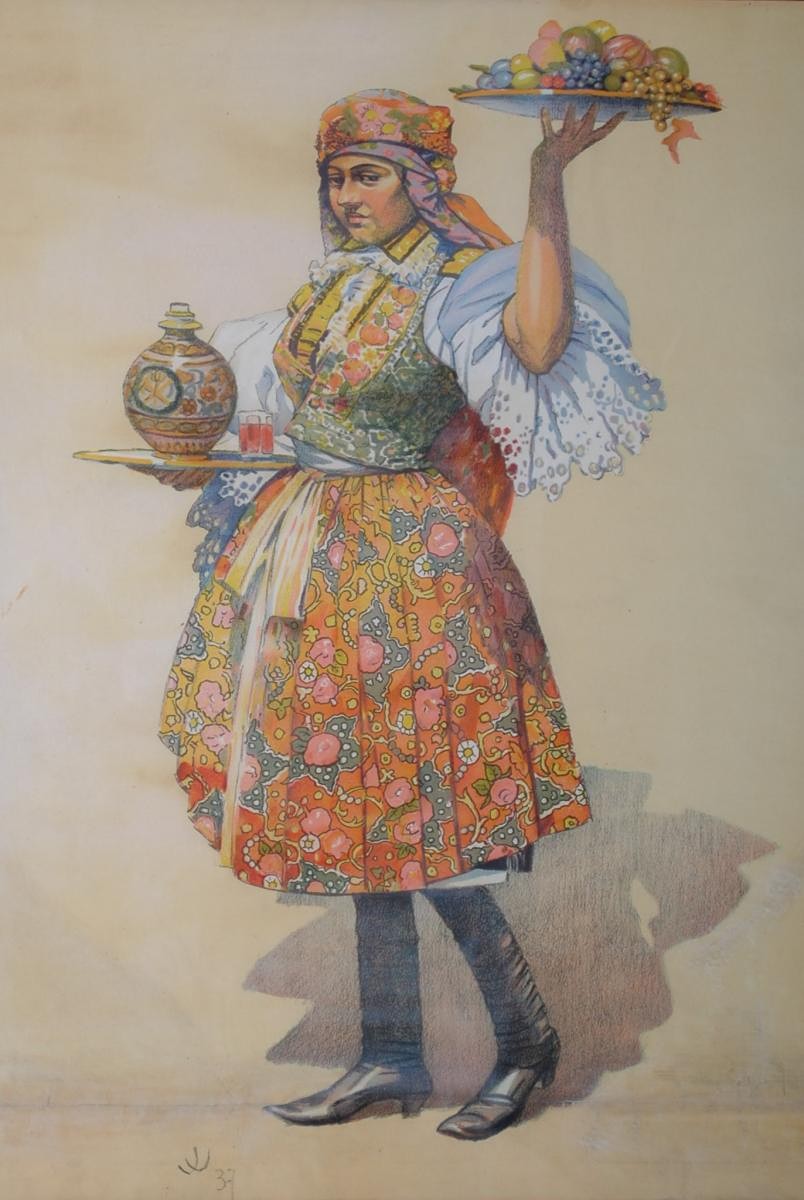 Joža Uprka (1861 - 1940) - Dívka v kroji - Livebid.cz