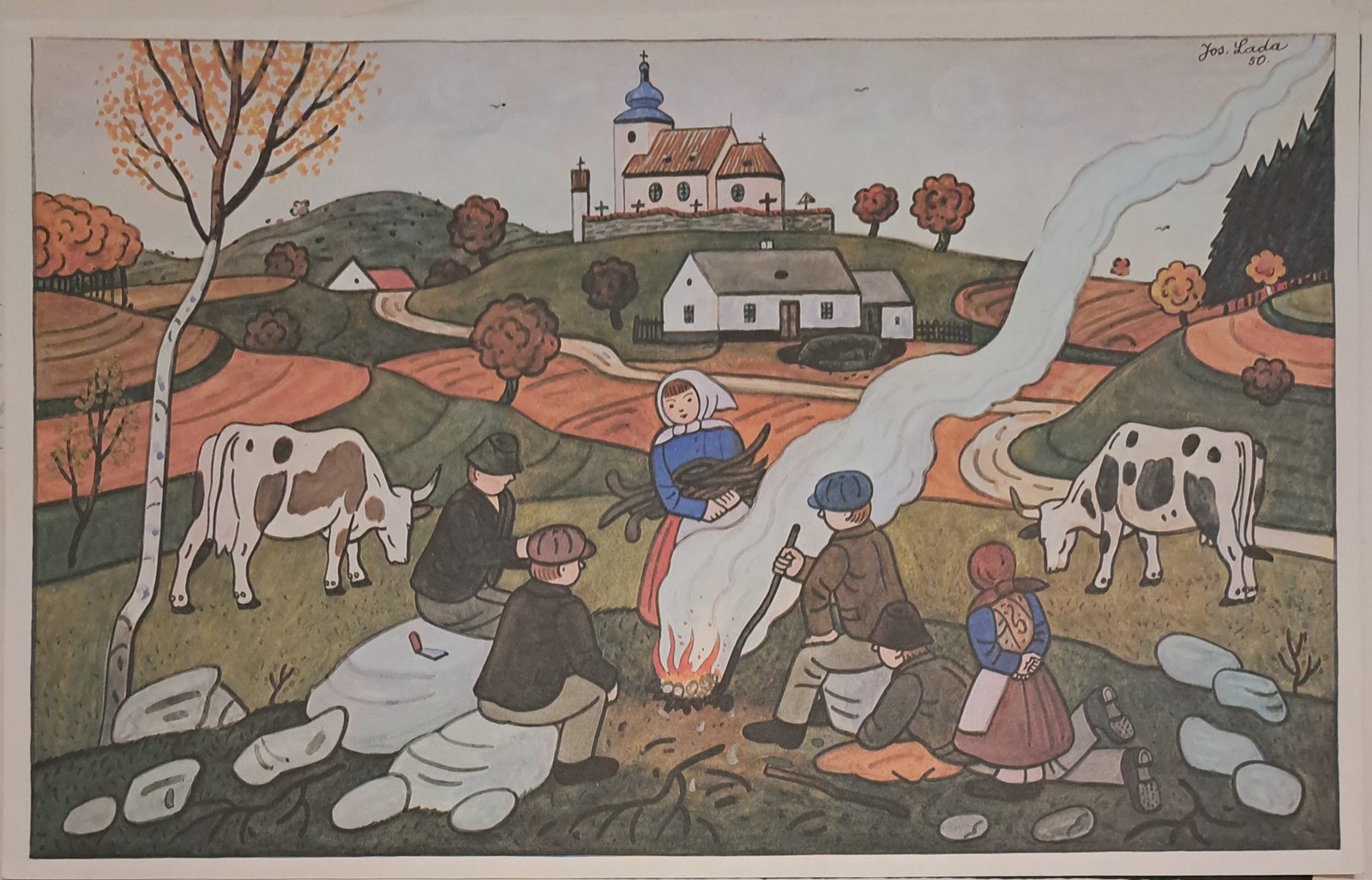 Josef Lada (1887 - 1957) - U ohínku - Exclusive art auction - Livebid.cz