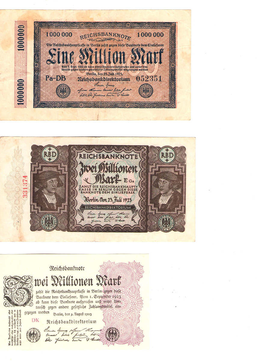 Bankovky z doby hyperinflace v Německu (1923) 3ks - 8th eAuction VIP ...
