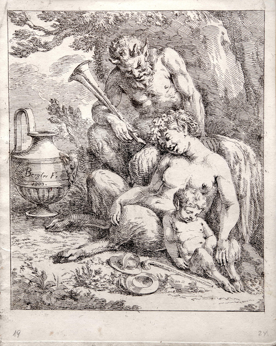 A Resting Faun Family by Josef Bergler - Historical weapons, paintings ...