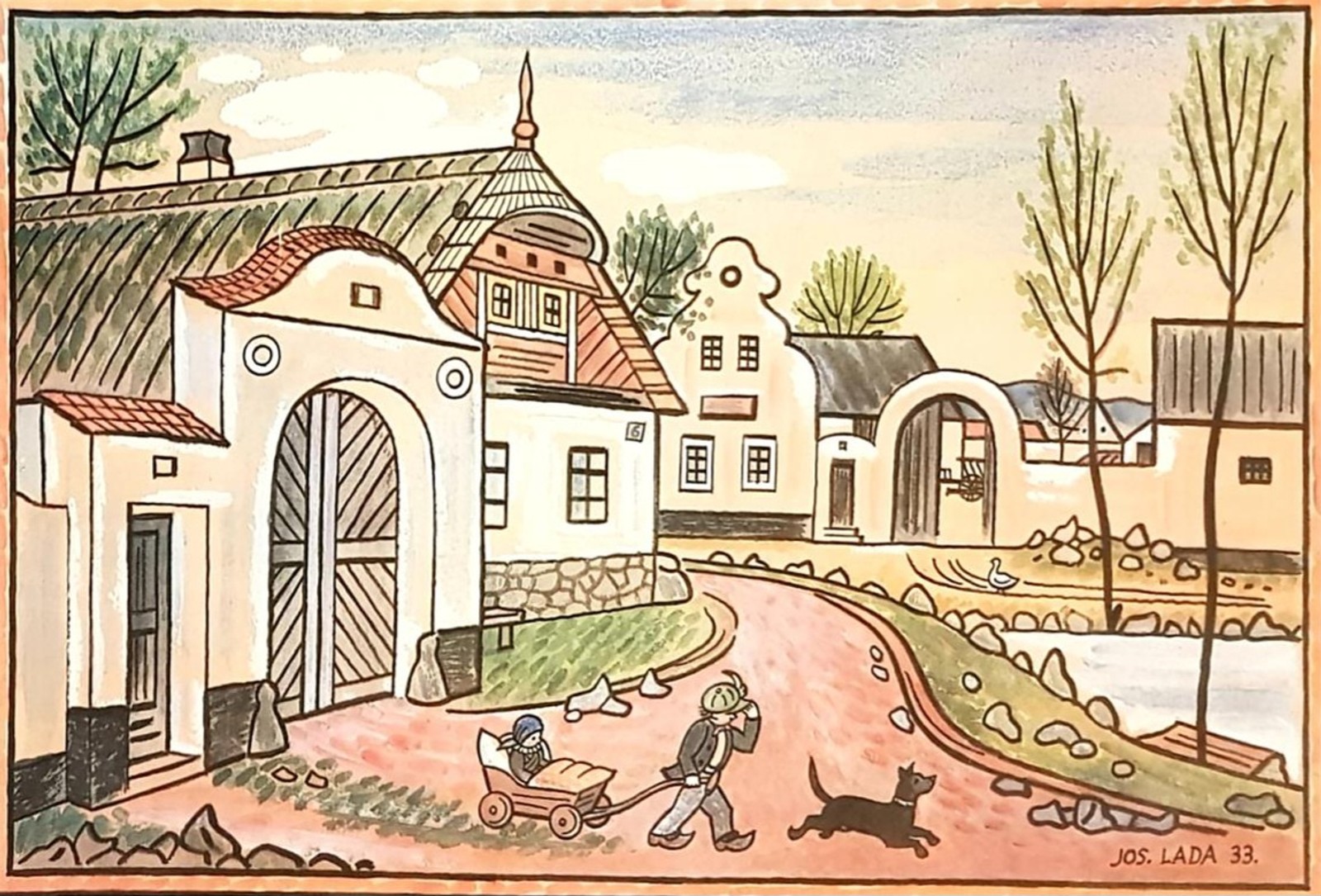 Josef Lada (1887 - 1957) - První jarní vyjížďka - Fine Arts 20-21st ...