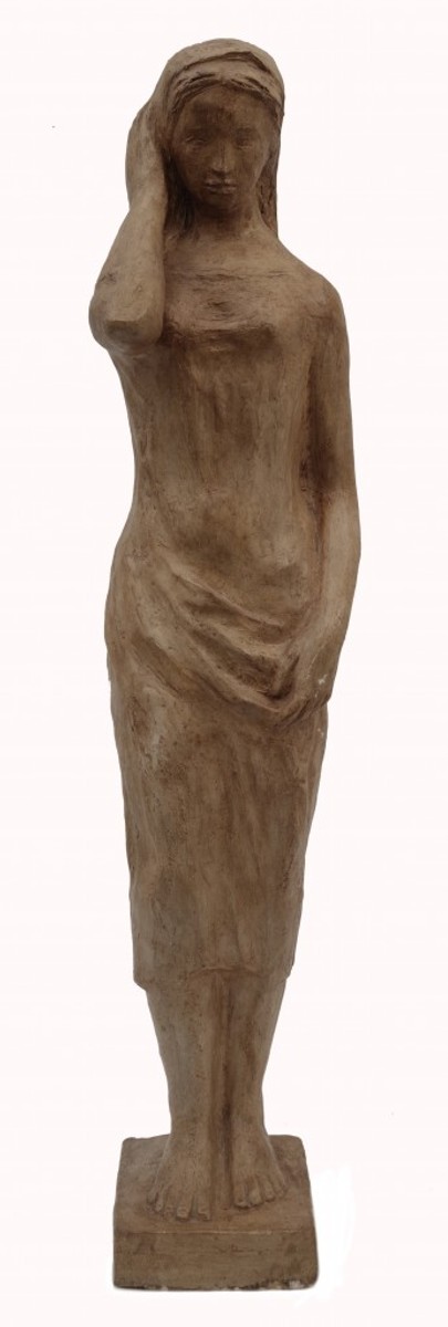 Stojící dívka, Jan Kodet - 36. aukce - Historické zbraně, stará ...