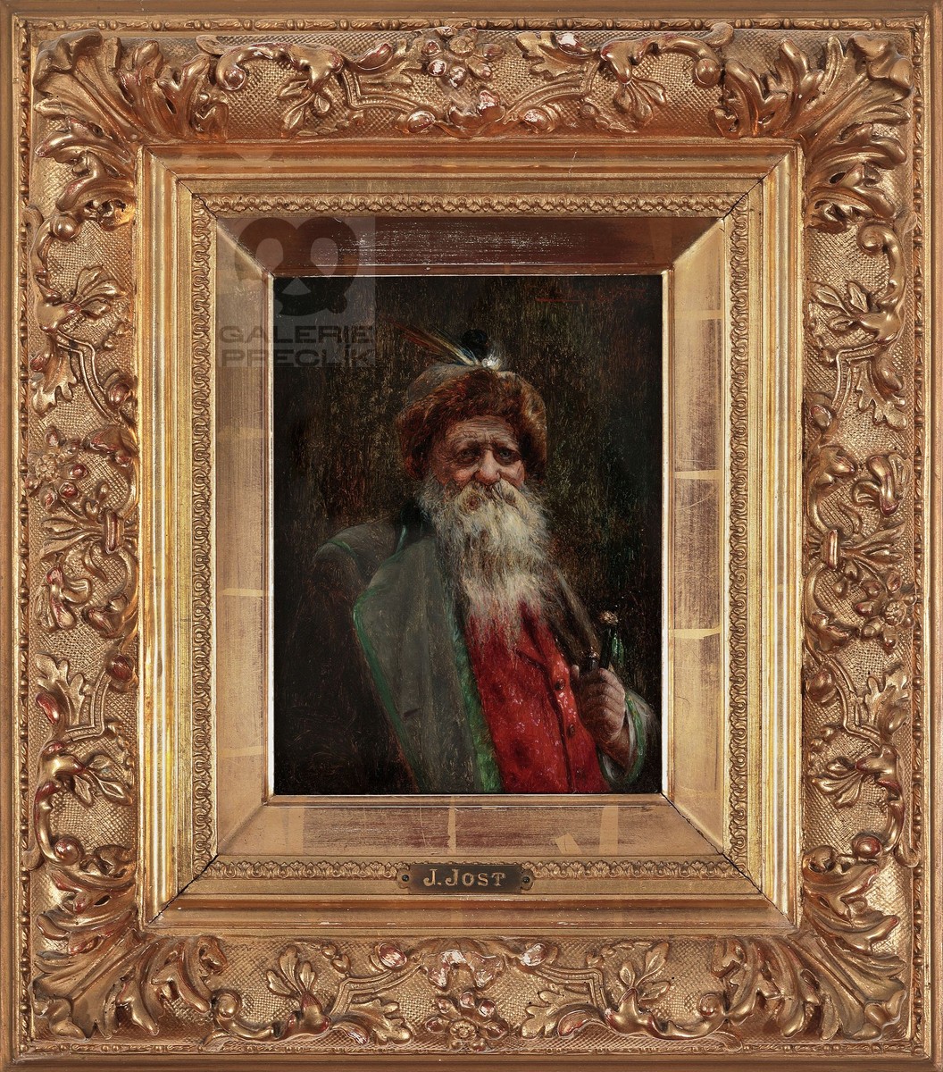 Joseph Jost – Stařec s dýmkou - Aukce obrazů z rodinných sbírek ...
